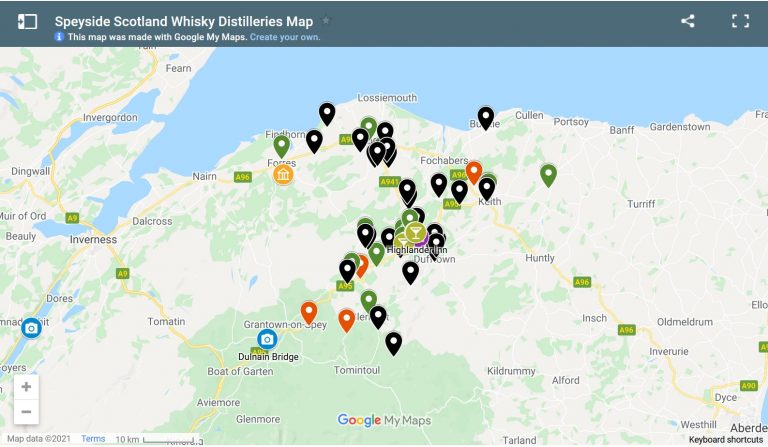 Scotland Whisky Distillery Map